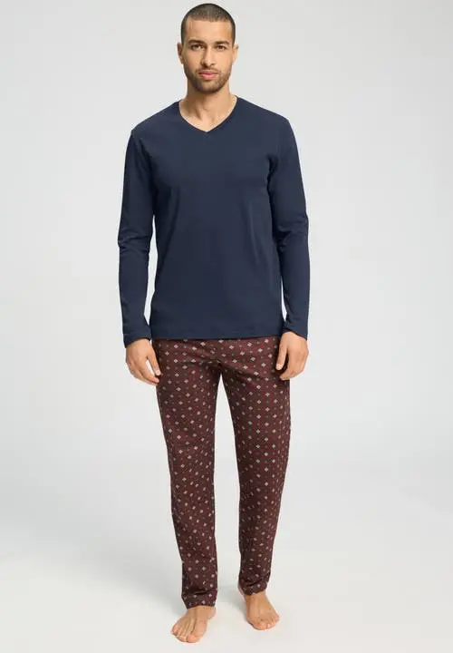 Hanro Night & Day Cotton V-neck Pajama Set - Sagittarius