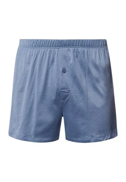 Hanro Cotton Sporty Button Fly Cotton Boxer - Dusky Aqua