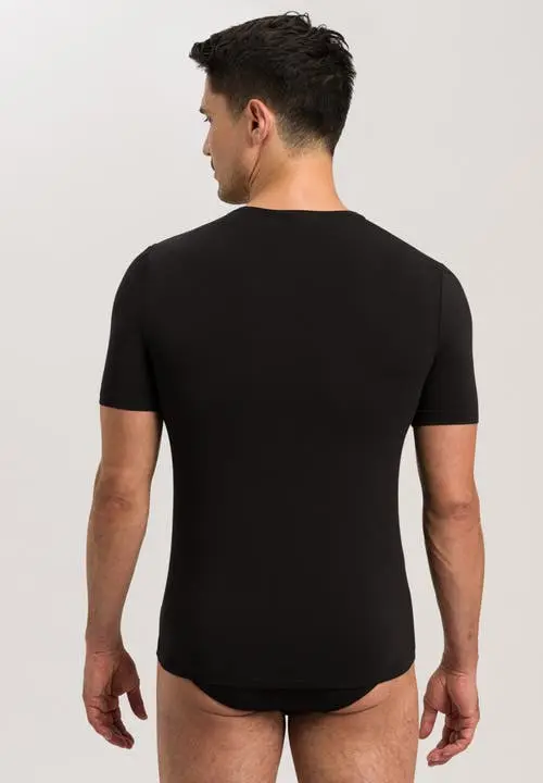 Hanro Natural Function Tencel And Cotton Fitted V-neck T-shirt - Black