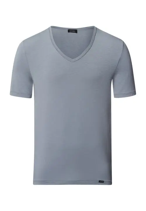 Hanro Natural Function V-neck T-shirt - Cliff Grey
