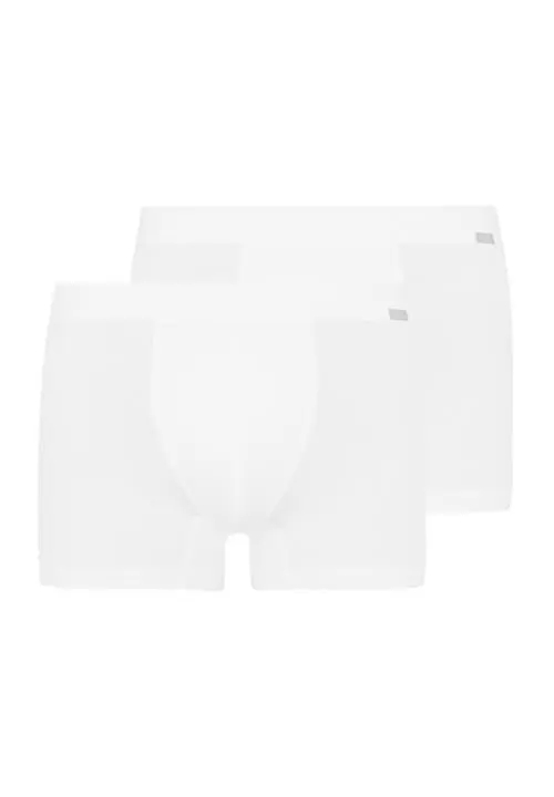 Hanro Cotton Essentials 2-pack Cotton Boxer Briefs With Covered Waistband - White
