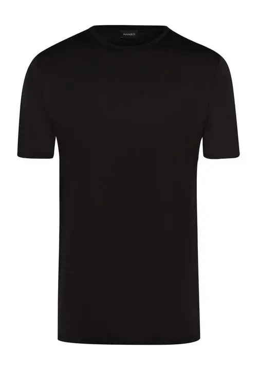 Hanro Cotton Sporty Crew Neck Cotton T-shirt - Black