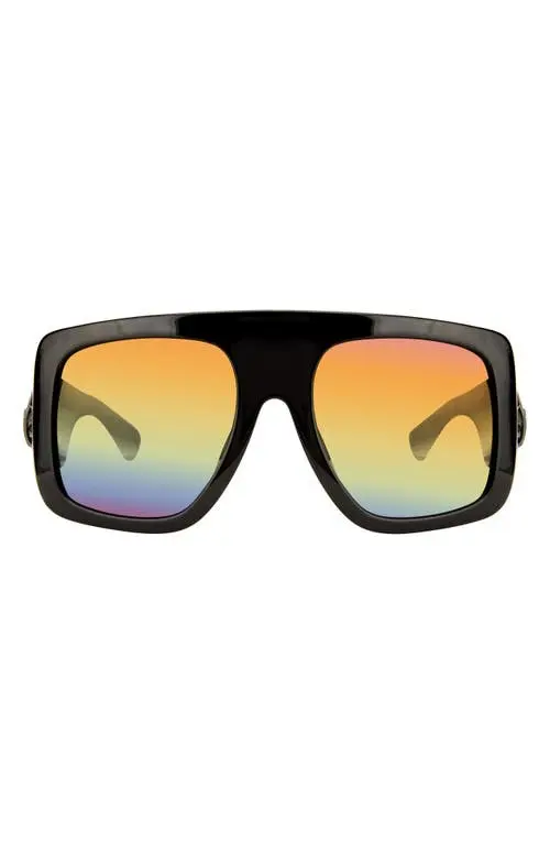 Kurt Geiger 62mm Oversized Rectangular Sunglasses - Black/ Rainbow