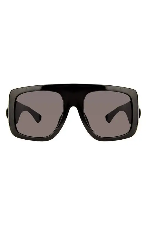 Kurt Geiger 62mm Oversized Rectangular Sunglasses - Black/ Smoke