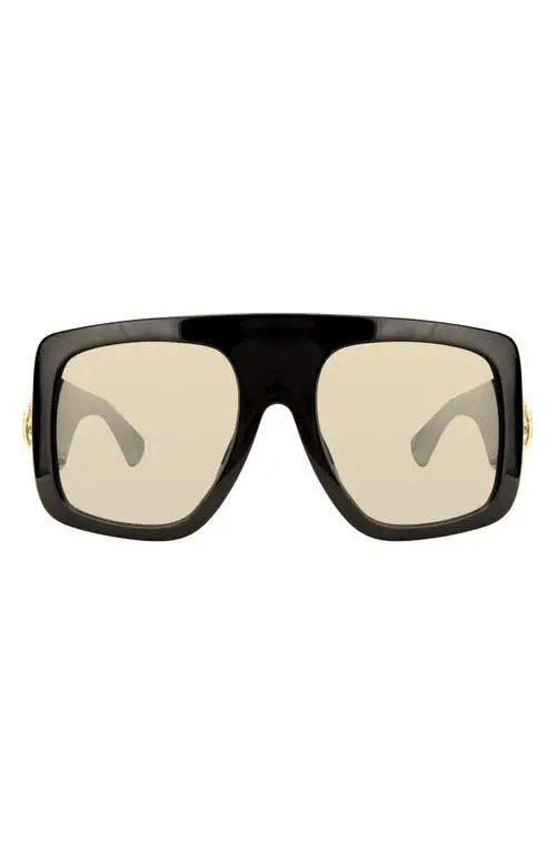 Kurt Geiger 62mm Oversized Rectangular Sunglasses - Black/brown Gold