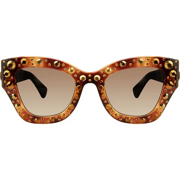 Kurt Geiger 51mm Cat Eye Sunglasses - Havana/ Brown Gradient