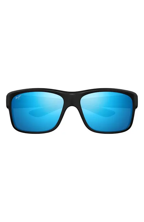 Maui Jim Southern Cross 63mm Oversize Sunglasses - Black/ Blue Hawaii