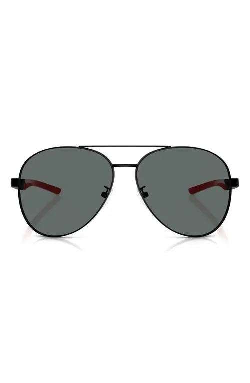 SCUDERIA FERRARI 60mm Polarized Aviator Sunglasses - Matte Black