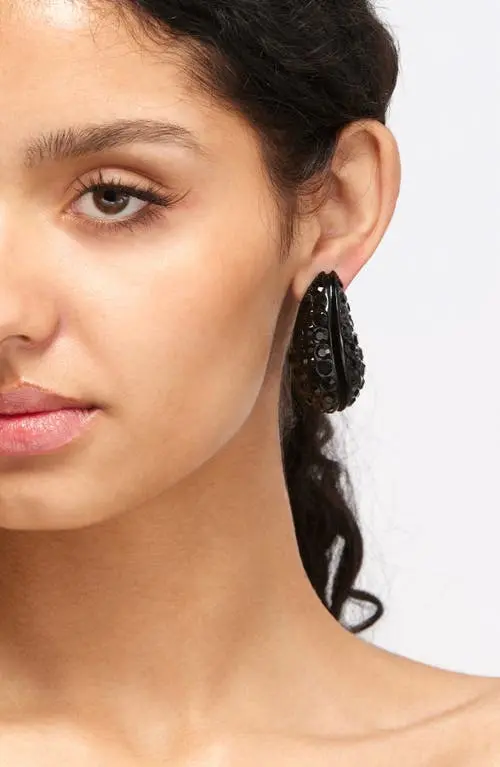 Tory Burch Wave Crystal Clip On Earrings