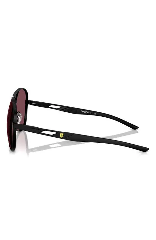SCUDERIA FERRARI 60mm Mirrored Aviator Sunglasses