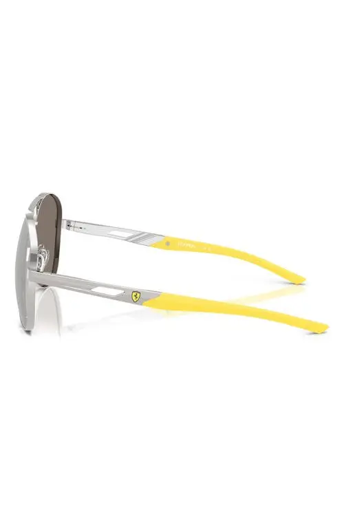SCUDERIA FERRARI 60mm Mirrored Aviator Sunglasses