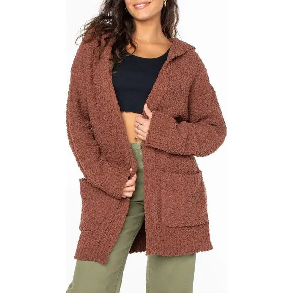 Roxy Weekend Retreat Bouclé Cardigan - Russet