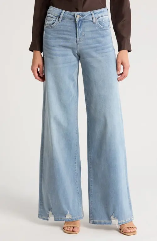 HIDDEN JEANS Chewed Hem Wide Leg Jeans