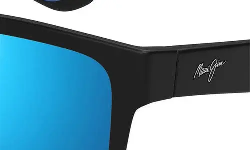 Maui Jim The Flats Rectangular Sunglasses - Black/ Blue Hawaii