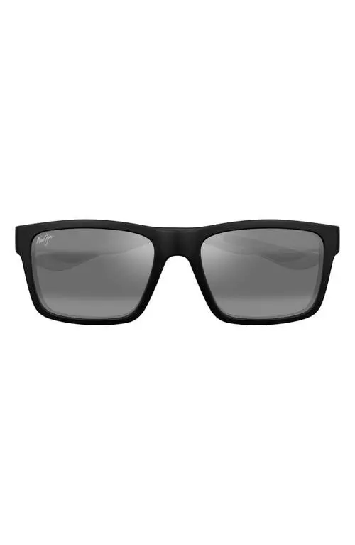 Maui Jim The Flats Rectangular Sunglasses - Black/ Neutral Grey