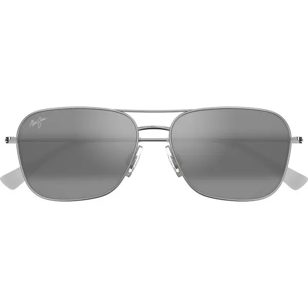 Maui Jim Naauao Aviator Sunglasses - Silver/ Neutral Grey