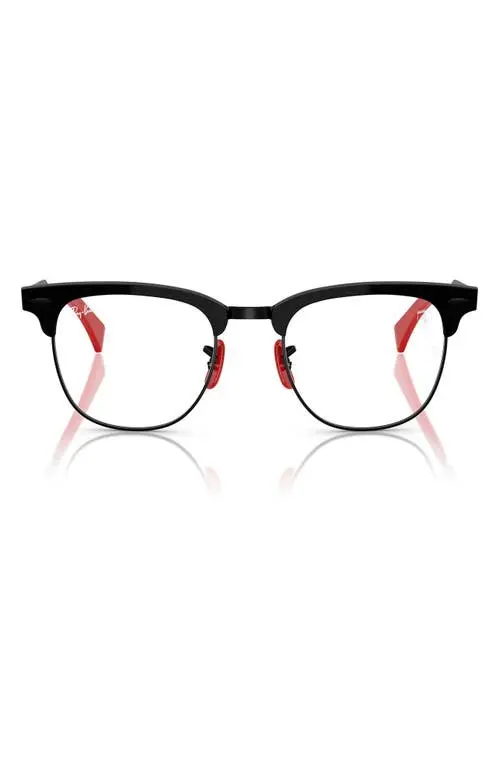 Ray-ban X Scuderia Ferrari Square Optical Glasses - Shiny Black/ Red