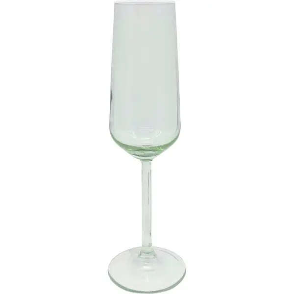MARIPOSA Fine Line Set Of 4 Glass Champagne Flutes - Green