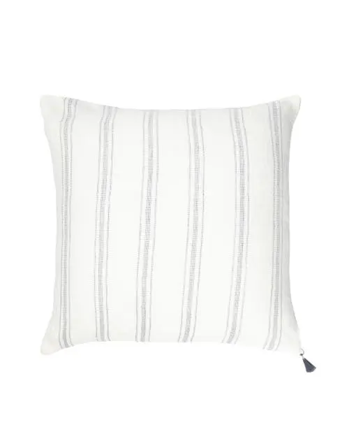 Anaya Grey Petite Stripe Linen Pillow Cover Only - White With Grey Stripes