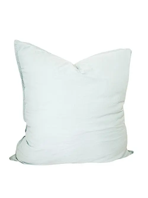 Anaya Stonewashed Cotton Percale Pillow With Down Alternative Insert - Euro Light Aqua
