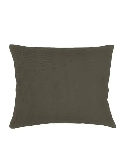 Anaya So Soft Linen Dutch Euro Pillow With Down Insert - Hunter