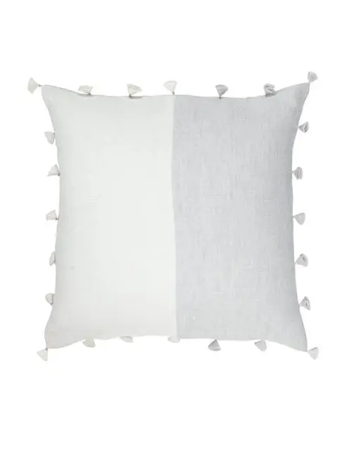 Anaya Tassels So Soft Linen Pillow Cover Only - Grey