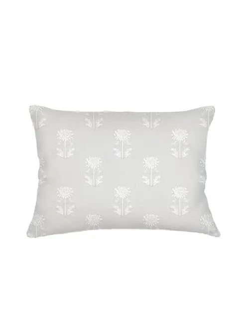 Anaya Vintage Block Print Linen Dutch Euro Pillow With Down Insert - Grey