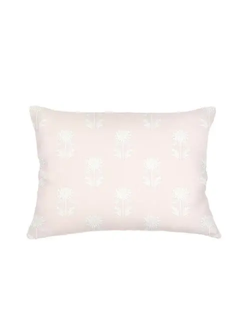 Anaya Vintage Block Print Linen Dutch Euro Pillow With Down Insert - Pink