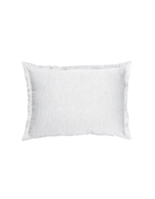 Anaya So Soft Linen Pillow With Down Alternative Insert - Grey Pinstripe