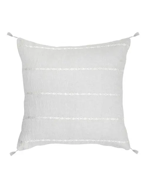 Anaya So Soft Linen Pillow With Down Alternative Insert - Grey