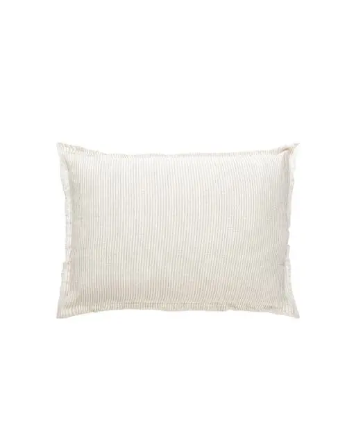 Anaya So Soft Linen Pillow Cover Only - Beige Pinstripe