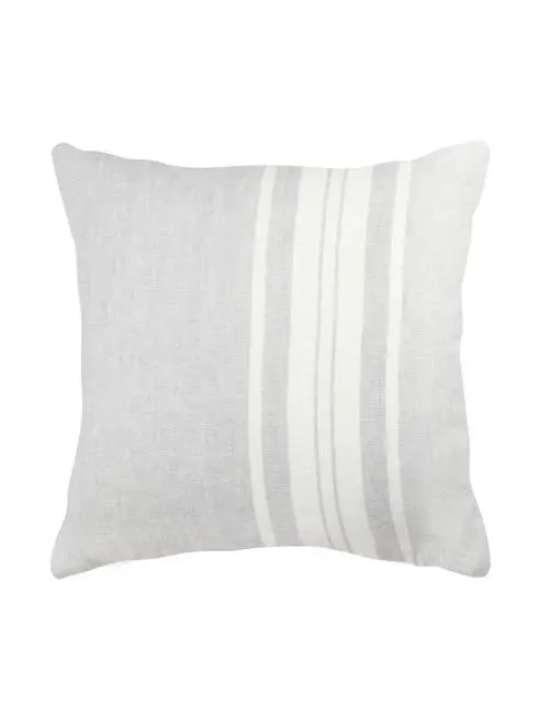 Anaya So Soft Linen Pillow Cover Only - Light Grey Bold Stripes