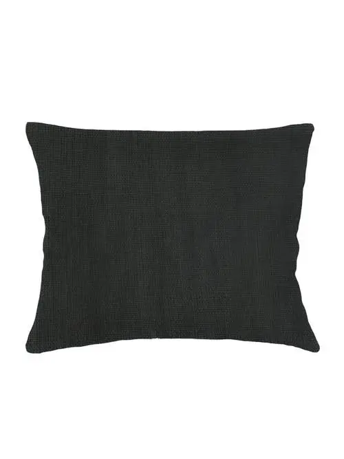 Anaya So Soft Linen Dutch Euro Pillow With Down Alternative Insert - Black