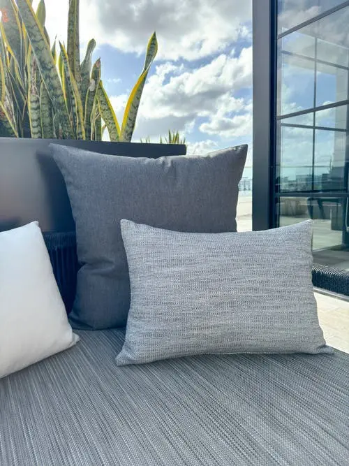 Anaya Seaside Smooth Indoor Outdoor Pillow - Grey