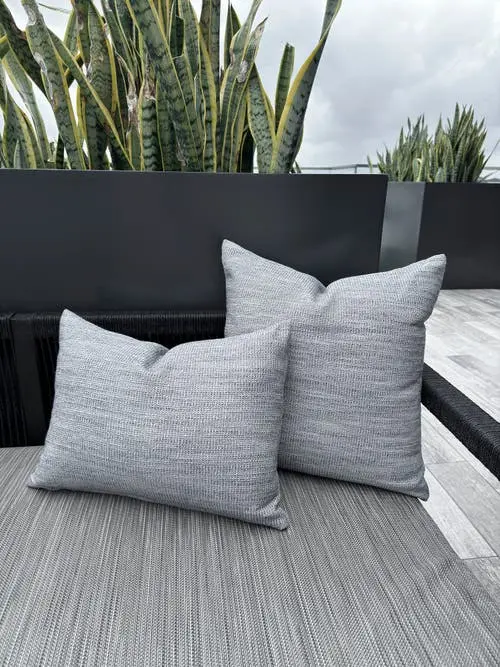 Anaya Seaside Smooth Indoor Outdoor Pillow - Grey
