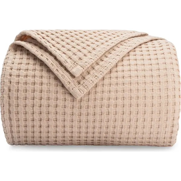 COMFY CUBS Adult Waffle Blanket - Blush