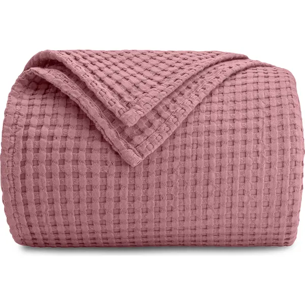 COMFY CUBS Adult Waffle Blanket - Mauve