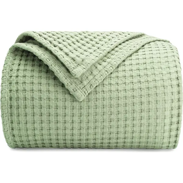 COMFY CUBS Adult Waffle Blanket - Sage