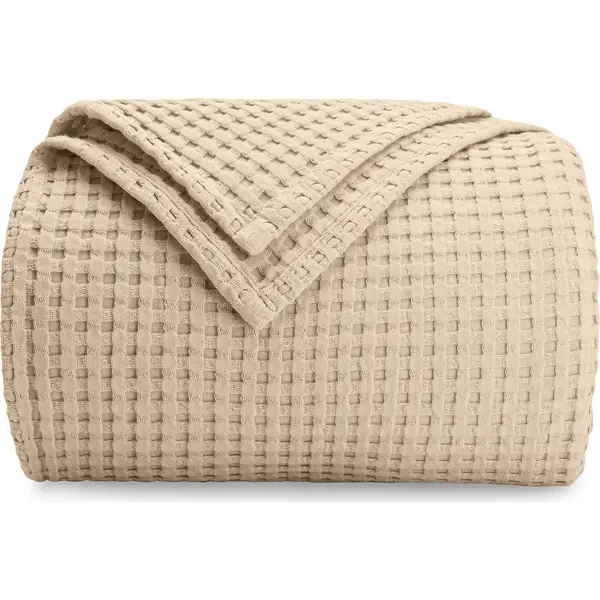 COMFY CUBS Adult Waffle Blanket - Sand