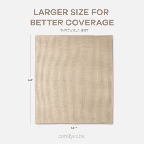 COMFY CUBS Adult Waffle Blanket - Sand