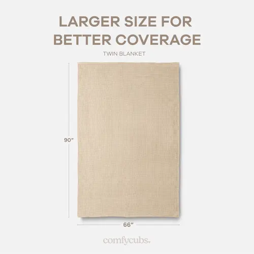 COMFY CUBS Adult Waffle Blanket - Sand
