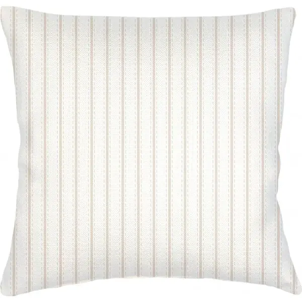 Anaya French Stripe Linen Euro Pillow With Down Insert - Beige