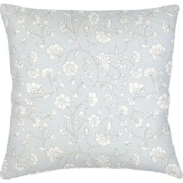 Anaya Jaipur Floral Linen Euro Pillow With Down Alternative Insert - Grey
