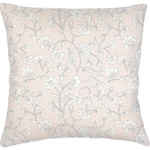 Anaya Jaipur Floral Linen Euro Pillow With Down Alternative Insert - Pink