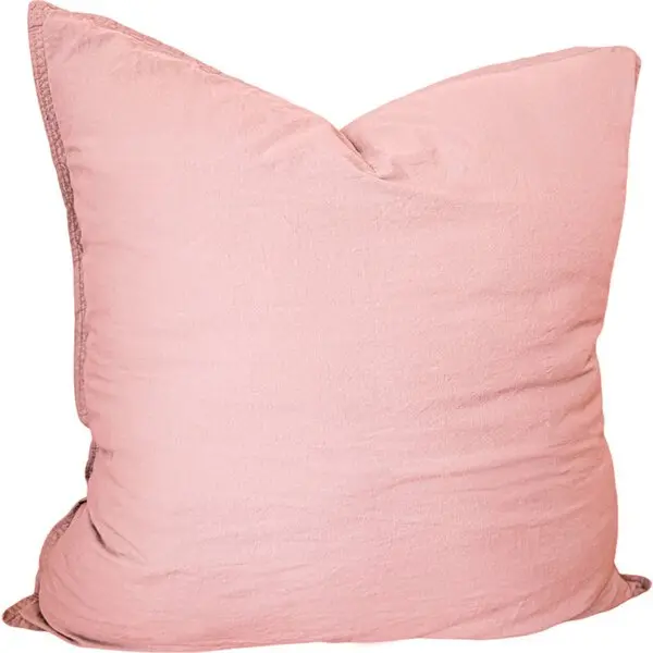 Anaya Stonewashed Cotton Percale Pillow Cover Only - Euro Blush Pink