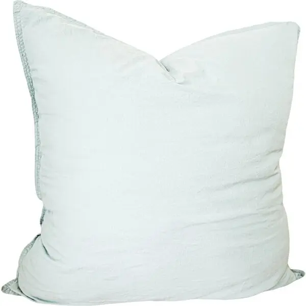 Anaya Stonewashed Cotton Percale Pillow Cover Only - Euro Light Aqua