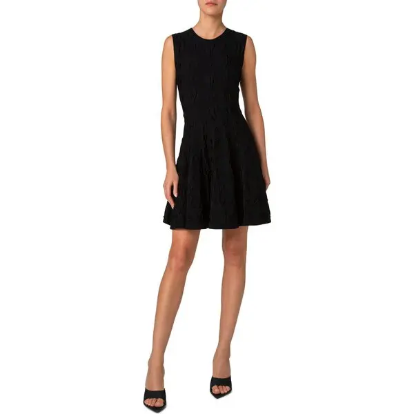 Akris 3d Star Jacquard Knit Fit & Flare Dress In Black - 55% Off |  Editorialist