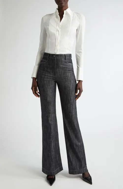 Akris Mixed Media Button-up Shirt