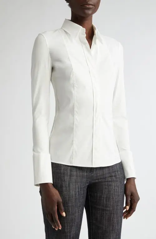 Akris Mixed Media Button-up Shirt