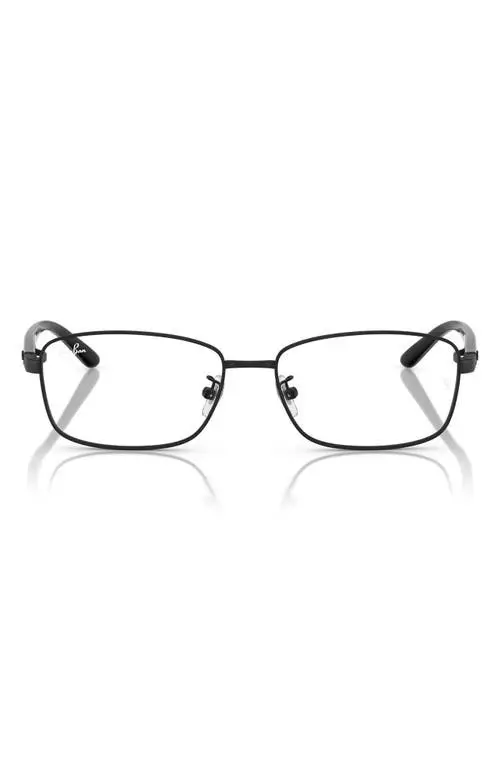 Ray-ban 56mm Rectangular Eyeglasses - Matte Black